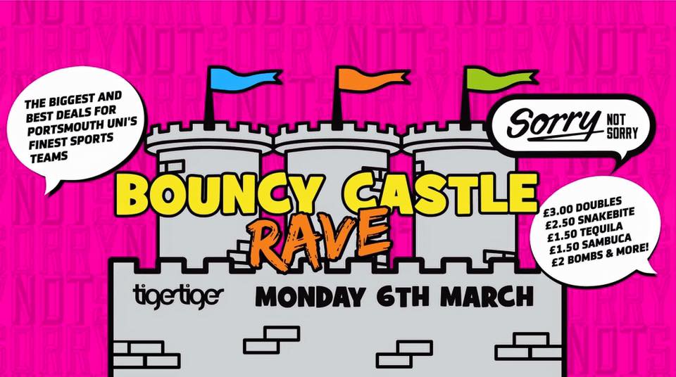 Bouncy Castle Rave! £3 Advance tickets! at Tiger Tiger Portsmouth ...