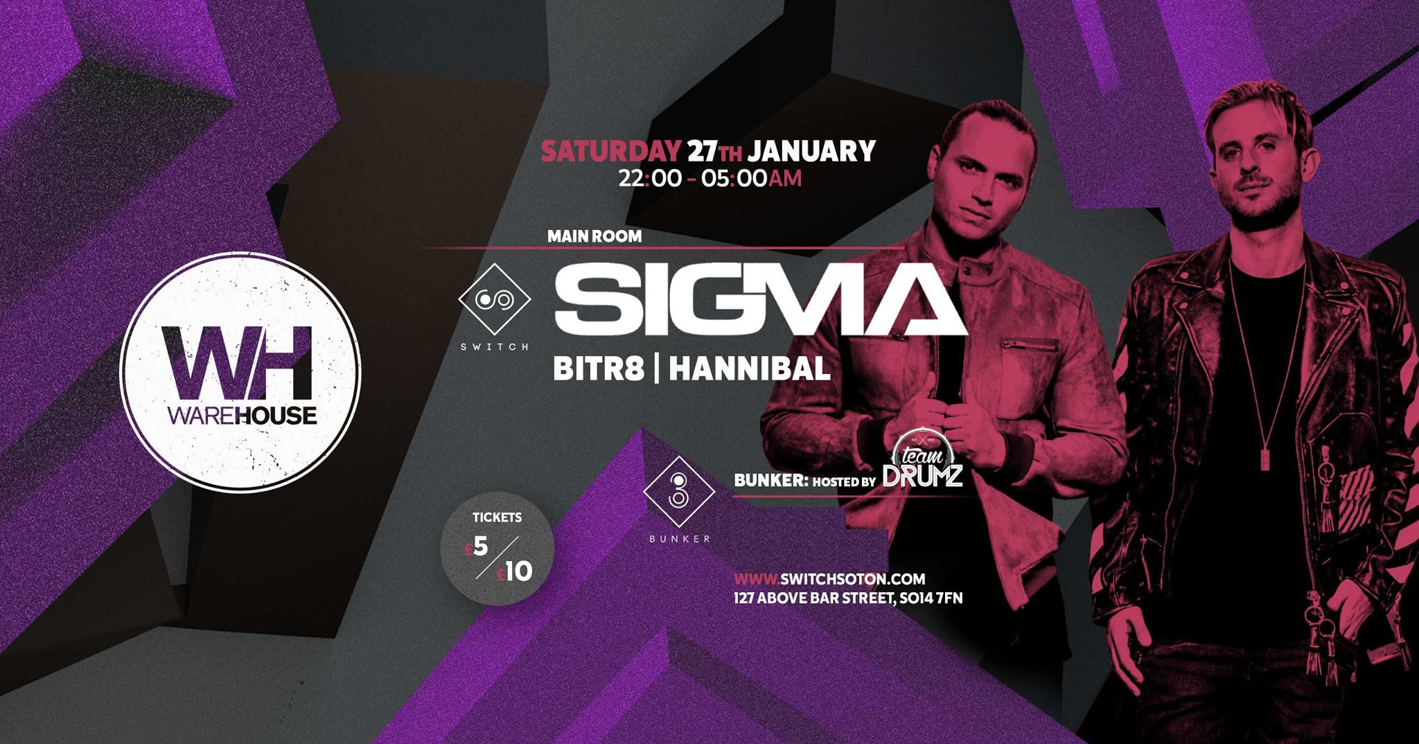 SIGMA • Saturday 27th January - Final 300 tickets at Switch Southampton ...