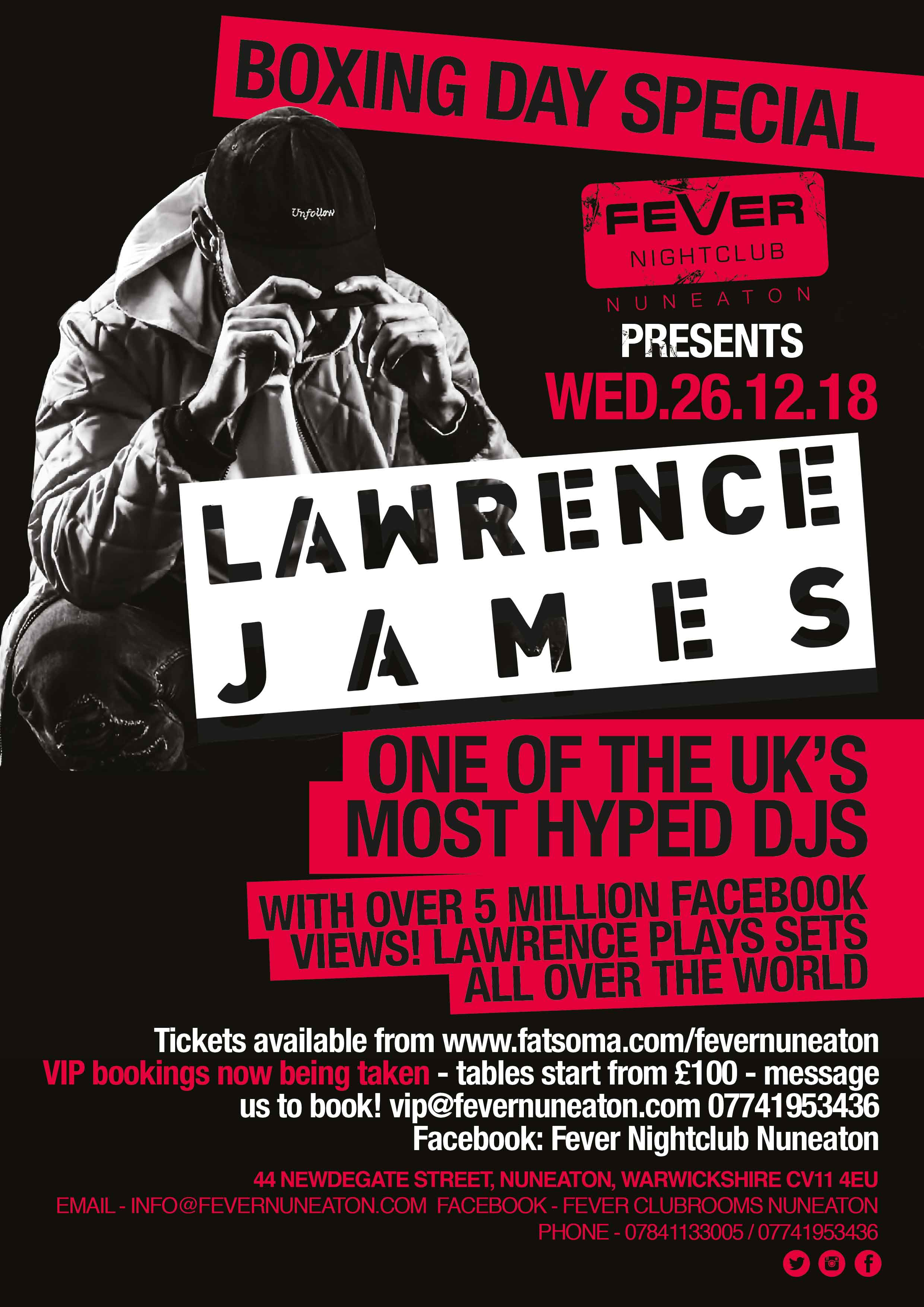 Boxing Day @ Fever Nightclub Nuneaton - LAWRENCE JAMES LIVE! at Fever ...