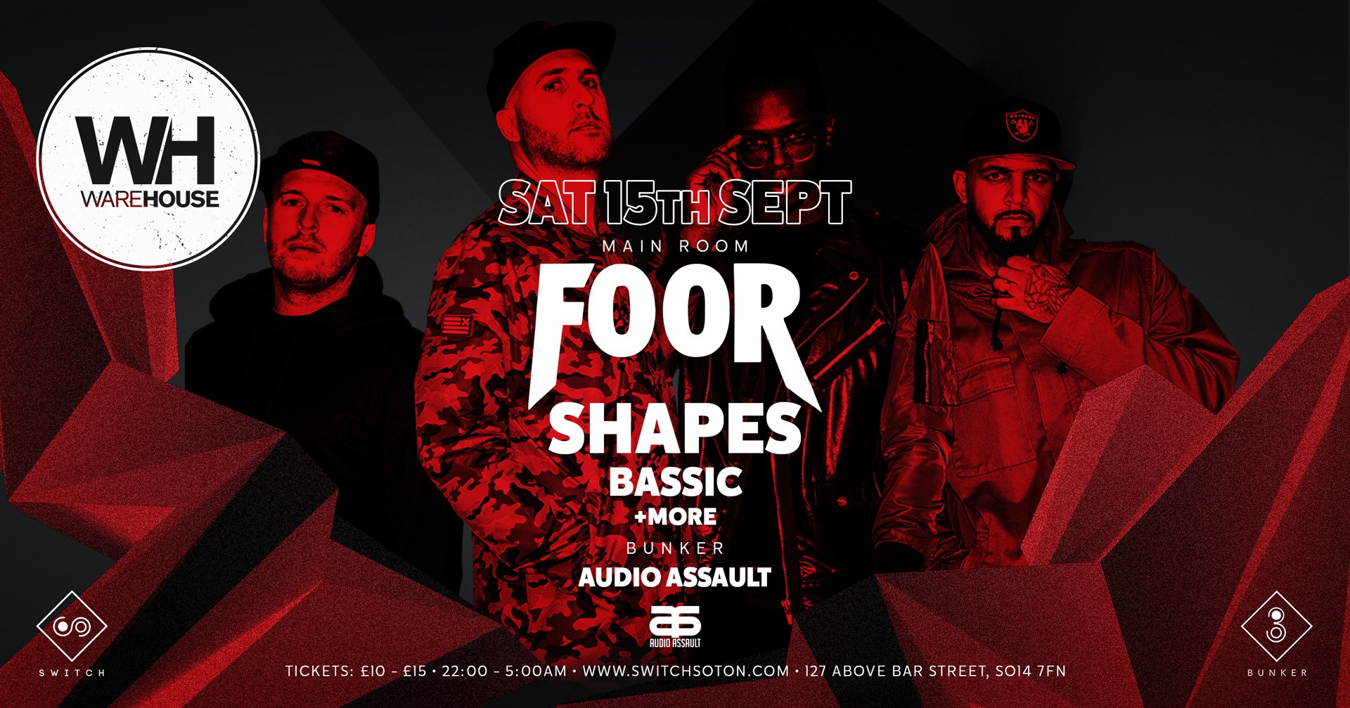 Foor, Shapes & Bassic • Saturday 15th September at Switch Southampton ...