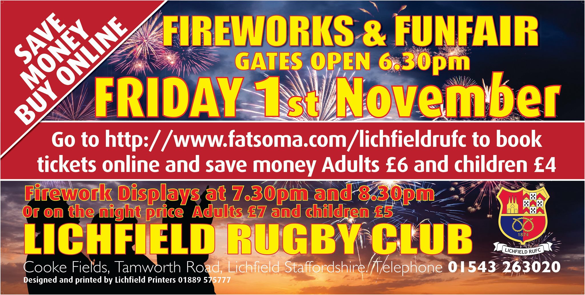 Lichfield Rugby Club - Bonfire & Fireworks Display at Lichfield Rugby ...