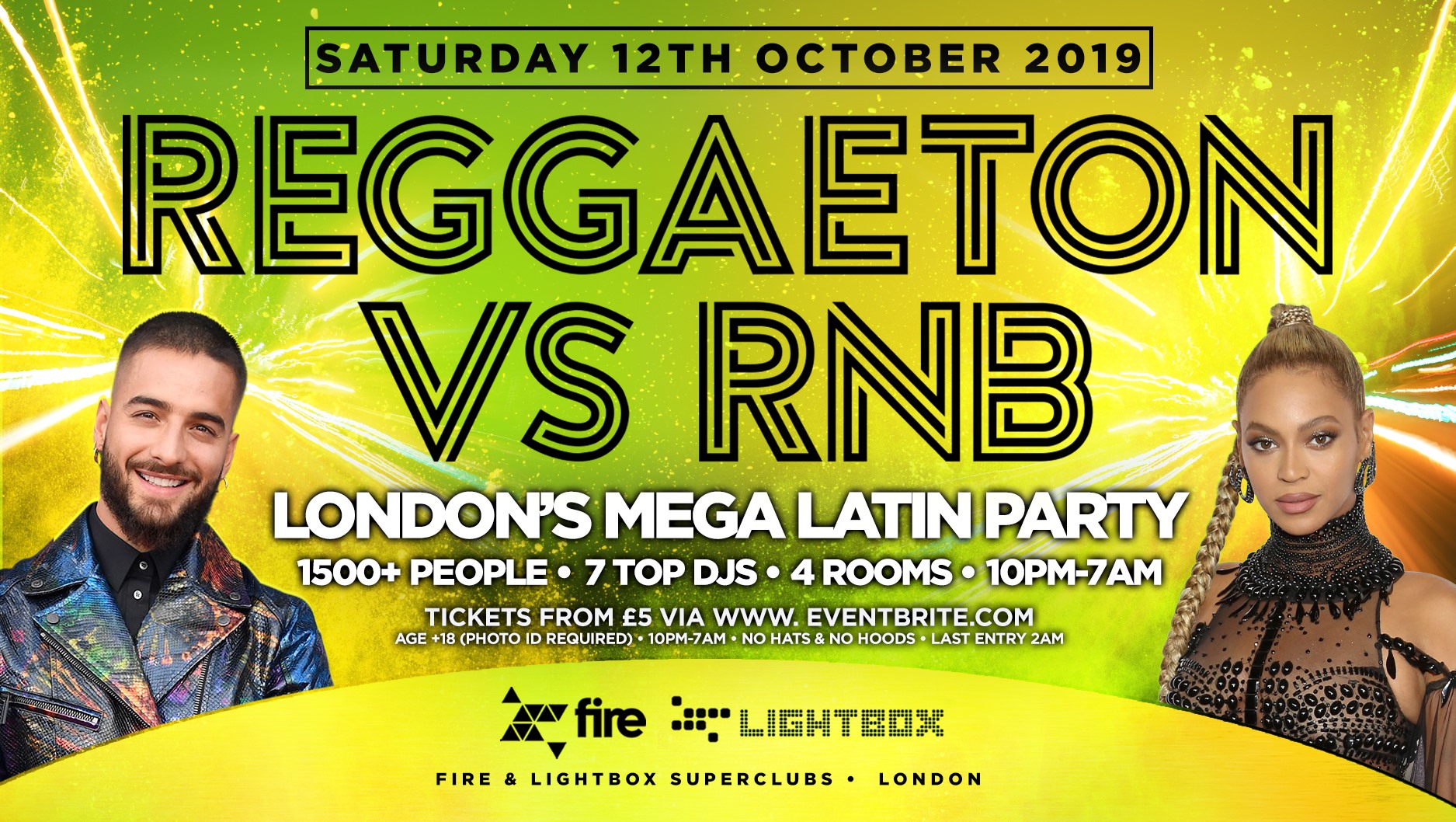 REGGAETON VS RNB "LONDON'S MEGA LATIN PARTY" @ FIRE & LIGHTBOX SUPERCLUBS at Fire Club Vauxhall ...