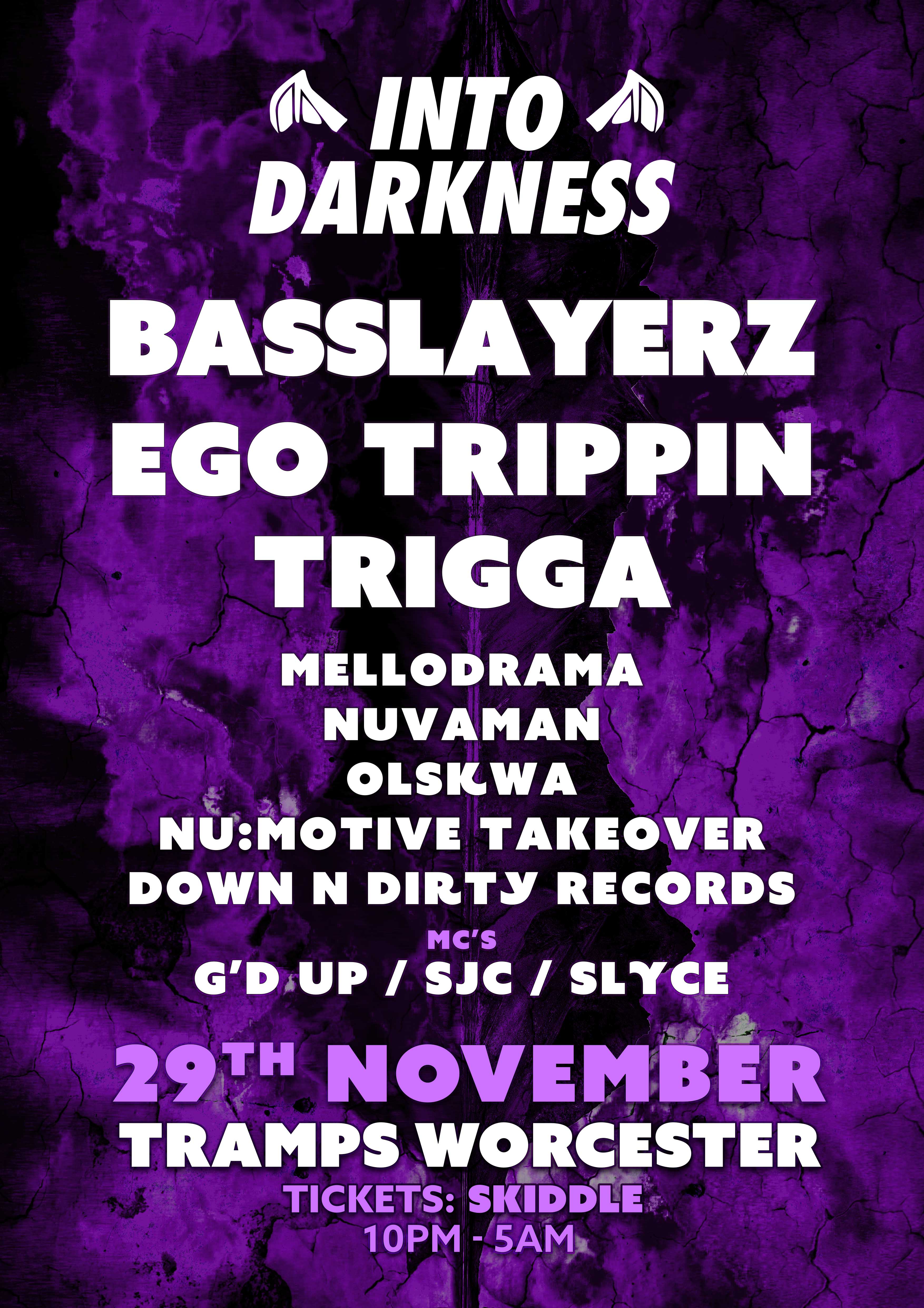 Into Darkness: BassLayerz, Ego Trippin, Trigga + More! at Tramps Night ...