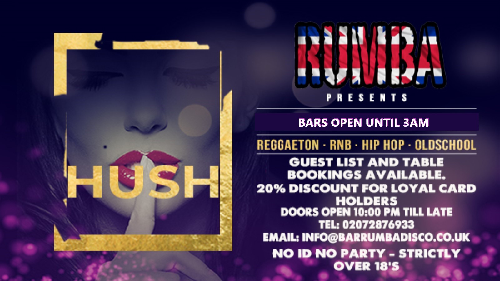 HUSH at Bar Rumba, London on 17th Nov 2019 | Fatsoma