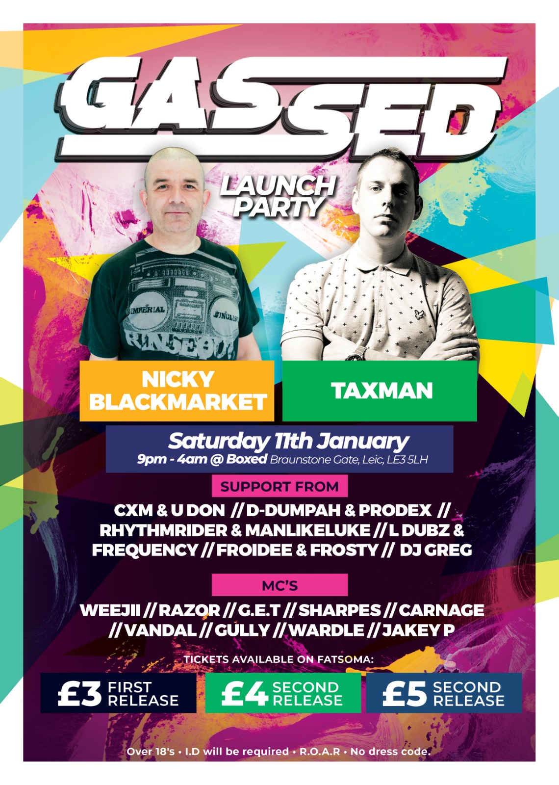 Gassed Launch Party at Boxed Bar & Music Venue, Leicester on 11th Jan ...