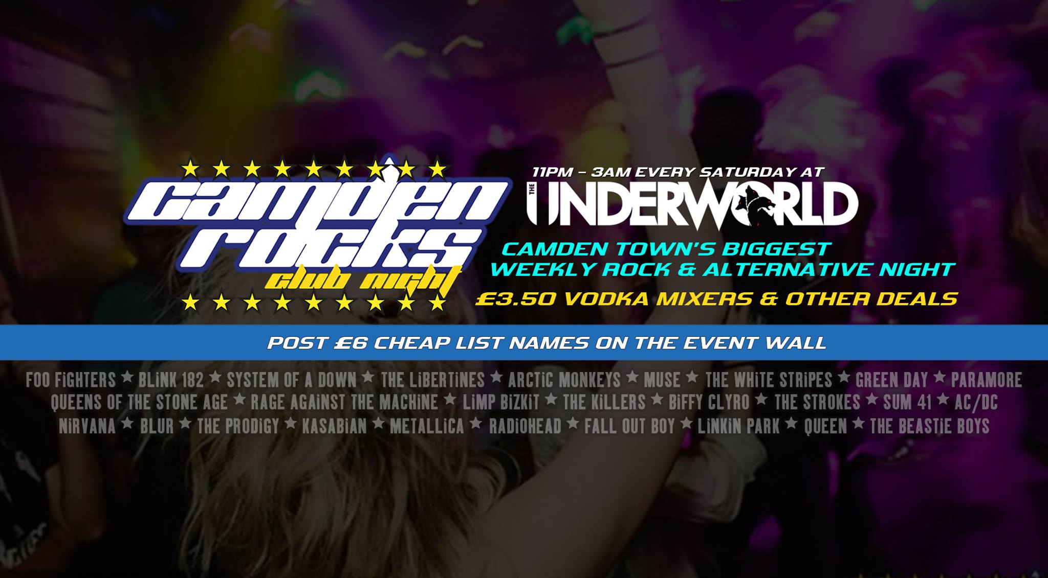 Camden Rocks Club ★ Cheap List ★ at The Underworld Camden at The ...