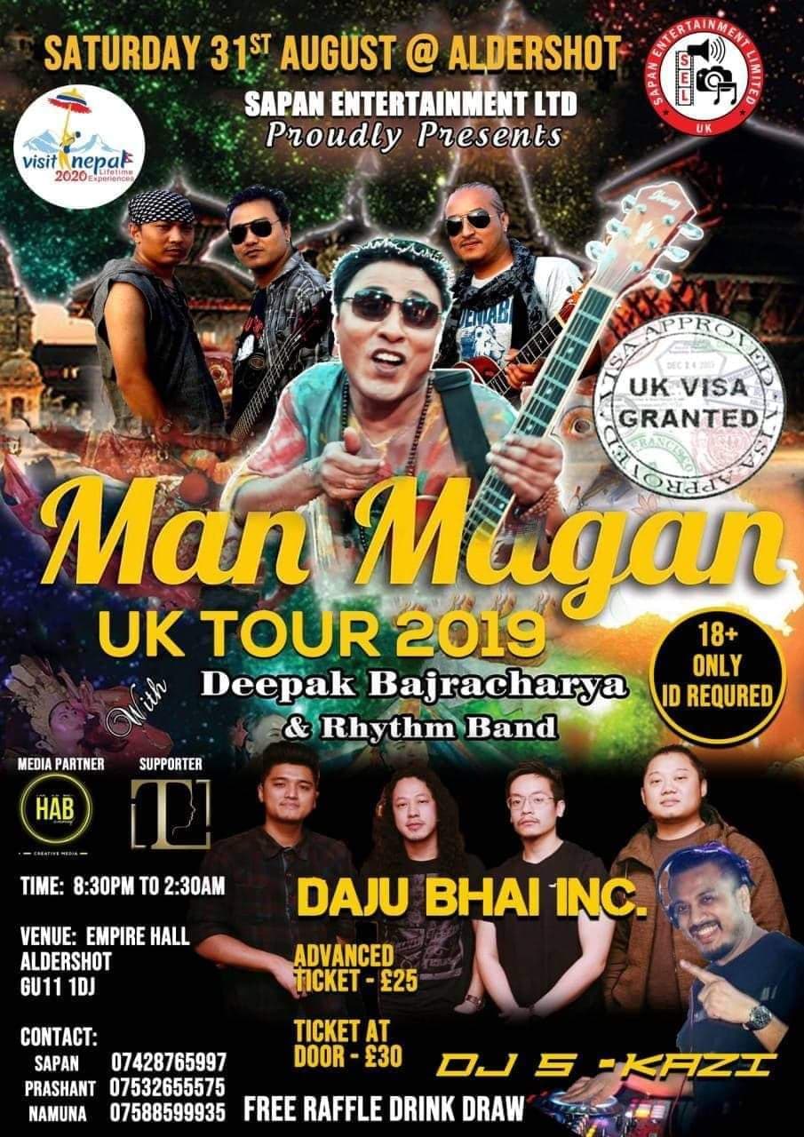 Man Magan UK Tour 2019 at Empire, Aldershot on 31st Aug 2019 | Fatsoma