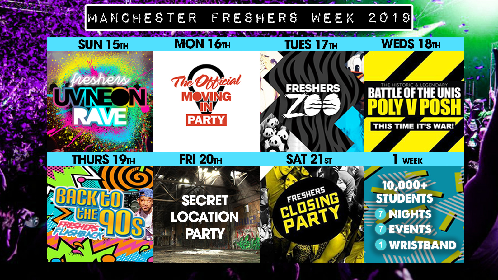 100 TICKETS ADDED - Manchester official freshers week wristband 2019 at ...