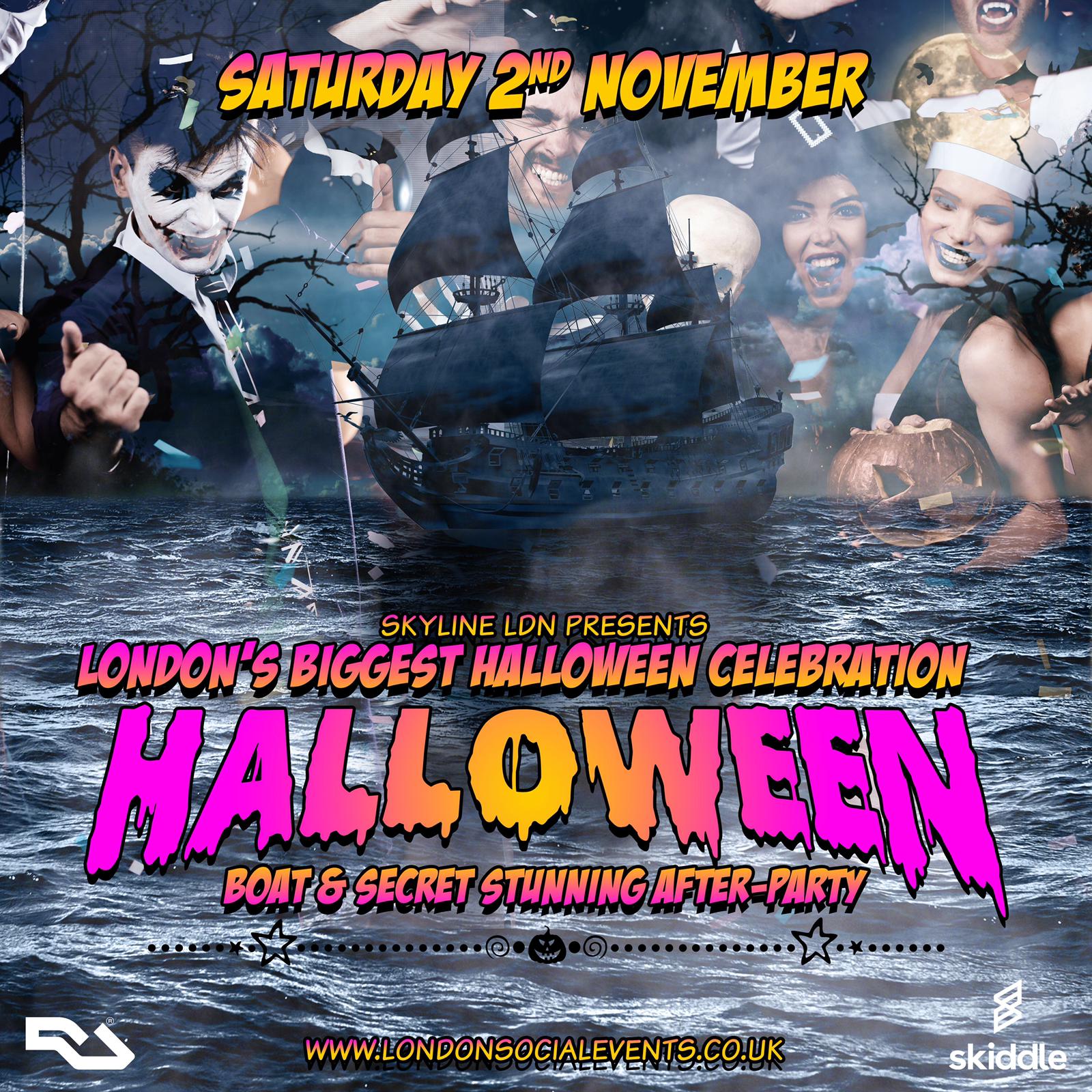 Halloween Boat party with Secret Free after party at Westminster ...