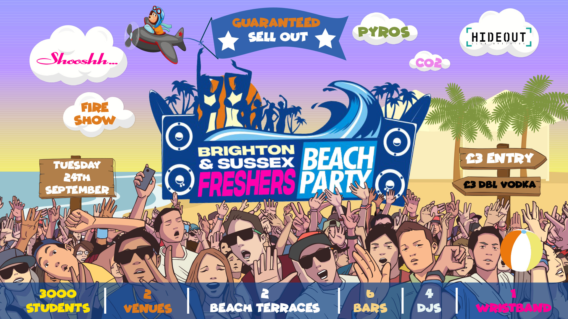 Brighton and Sussex FRESHERS BEACH PARTY at Shooshh, Brighton on 24th ...