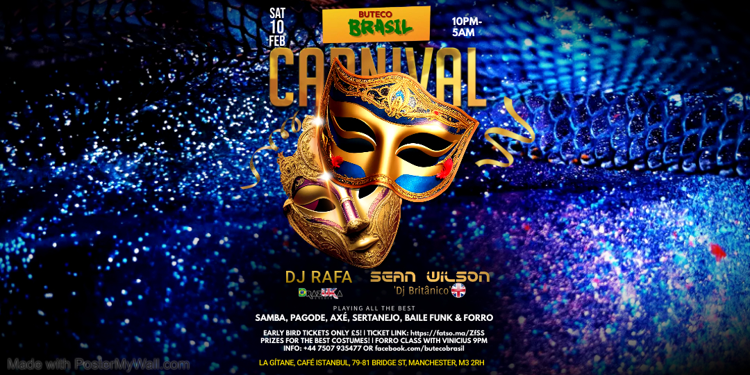 Brazilian Carnaval Party Buteco Brasil With Dj Rafa And Sean Wilson At La Gitane Manchester At La