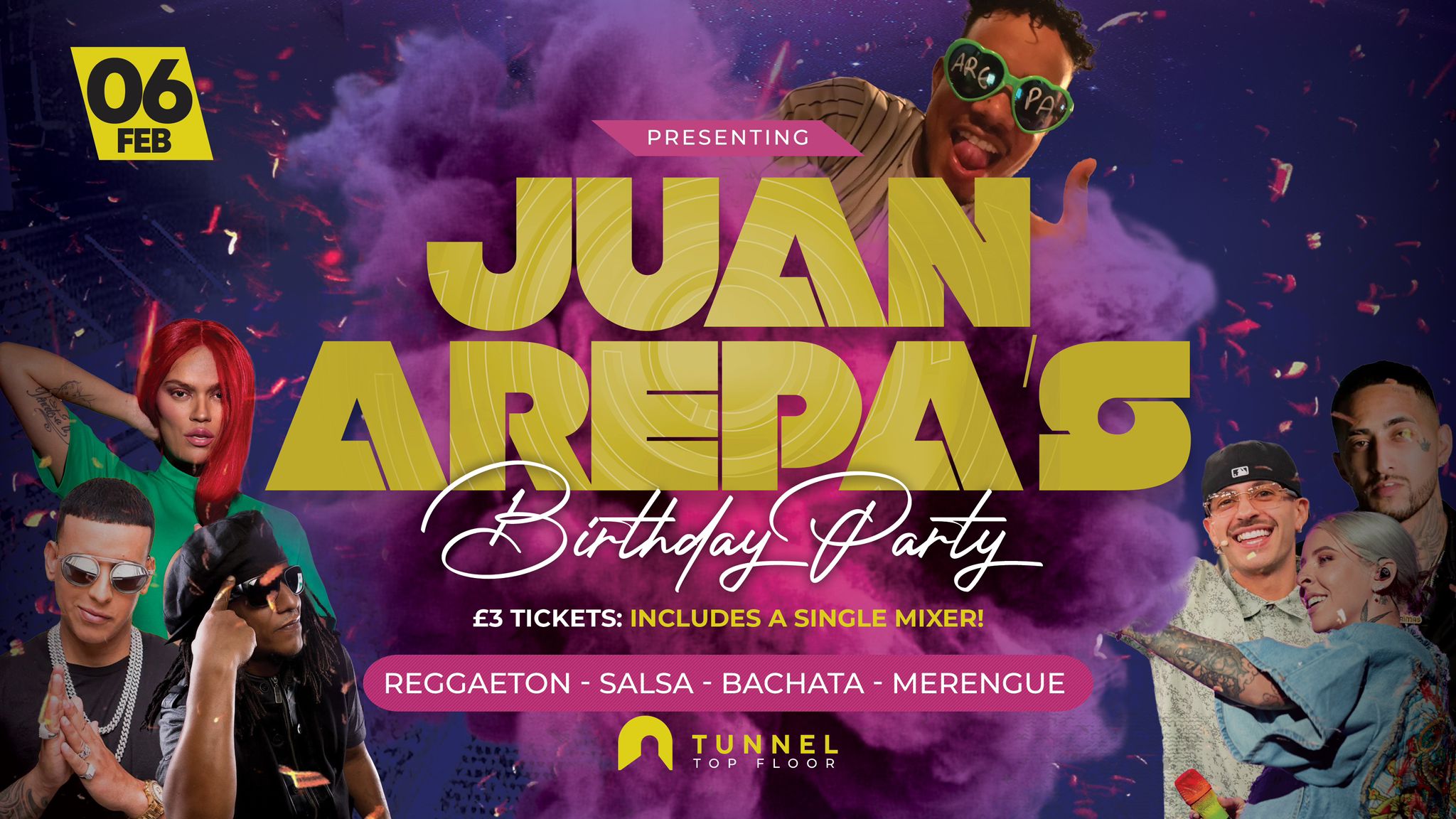 Juan Arepa's Birthday Party at Tunnel Club, Nottingham on 6th Feb | Fatsoma