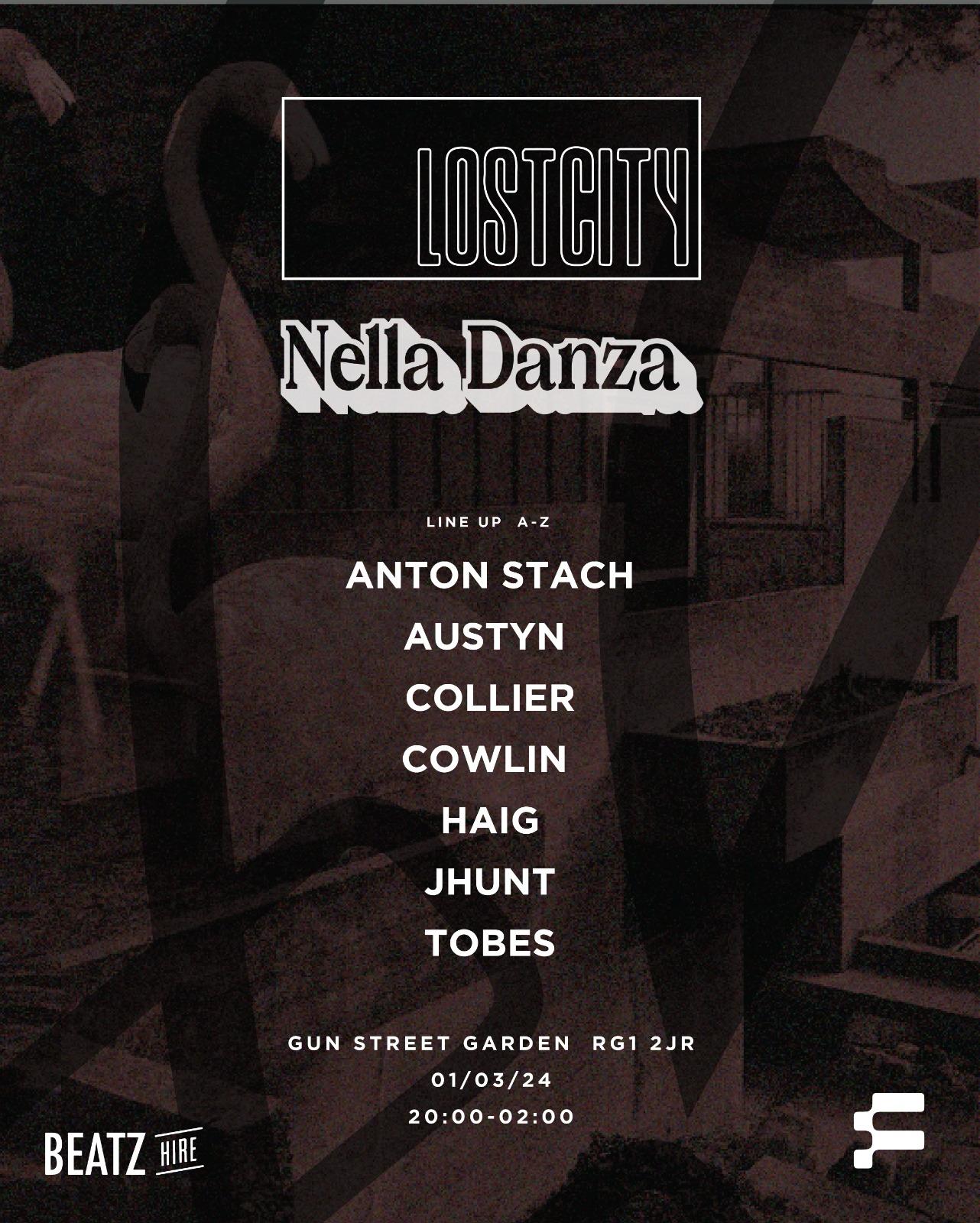 Lost City x Nella Danza at Gun Street Garden, Reading on 1st Mar | Fatsoma