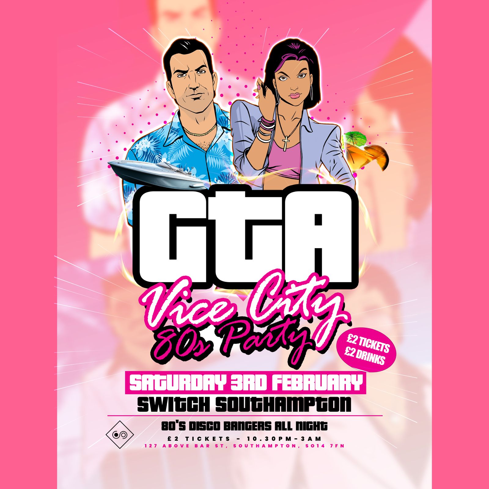 SWITCH PRESENTS: GTA 80'S PARTY! - FEBRUARY 3RD at Switch Southampton, Southampton on 3rd Feb ...