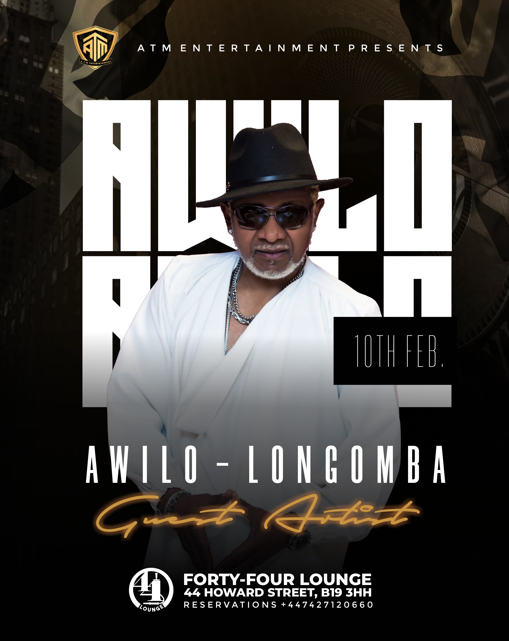 Party With Awilo Longomba at 44loungebirmingham, Birmingham on 10th Feb ...