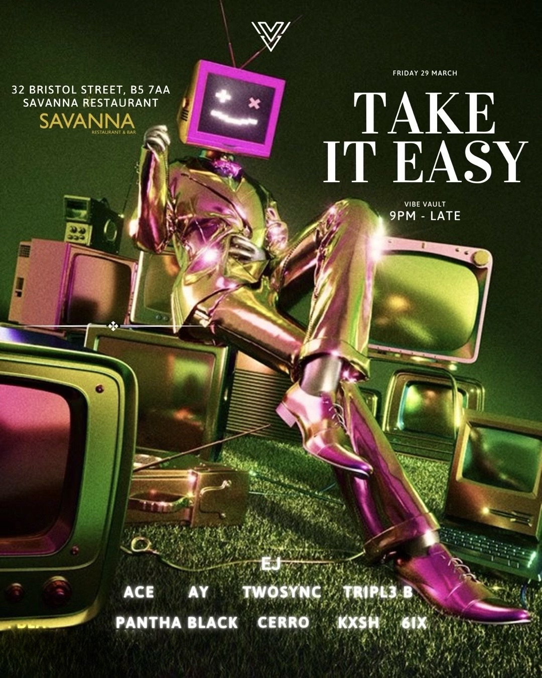 Vibe Vault: Take It Easy [T.I.E] Edition] at Savanna Restaurant, Birmingham on 29th Mar | Fatsoma