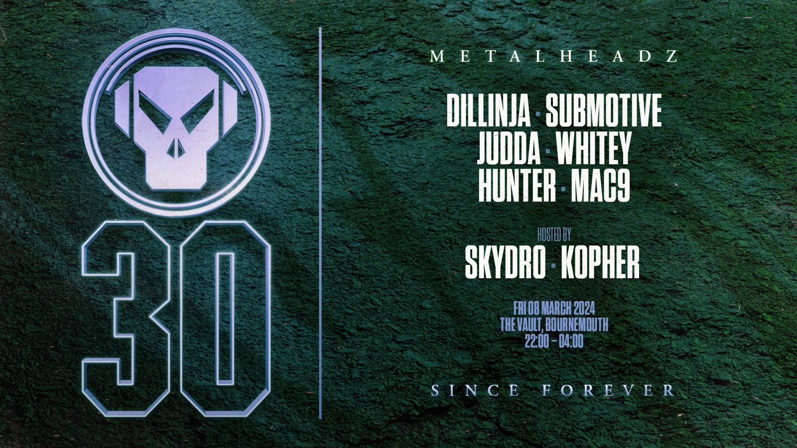 Metalheadz 30th Anniversary Tour - Bournemouth at The Vault Nightclub ...