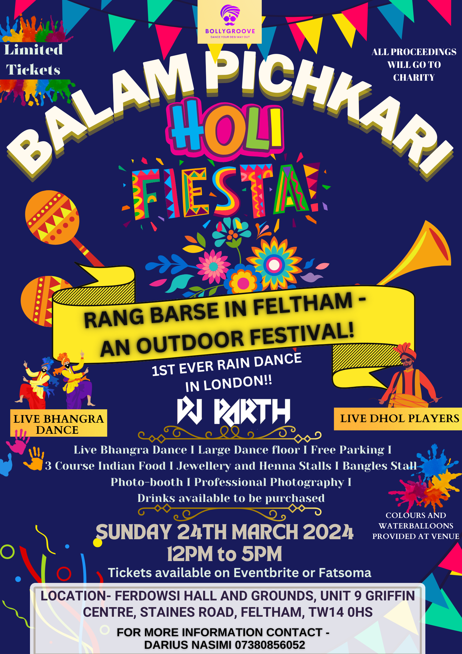 BALAM PICHKARI HOLI 2024 | RANG BARSE IN FELTHAM OUTDOOR FEST at ...