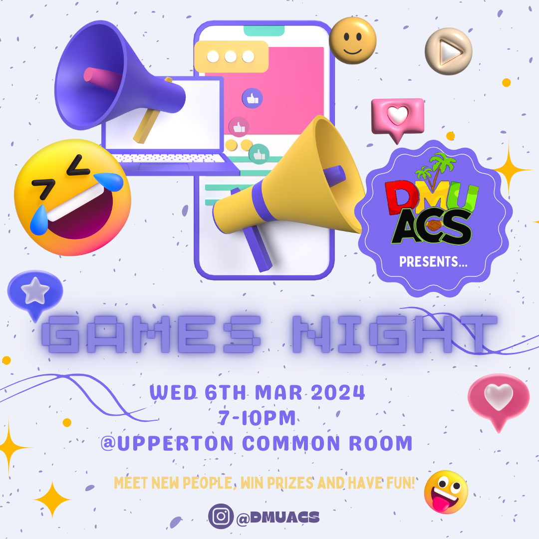 DMU ACS GAMES NIGHT 2024 at Student Roost - Upperton Road, Leicester on 6th Mar | Fatsoma