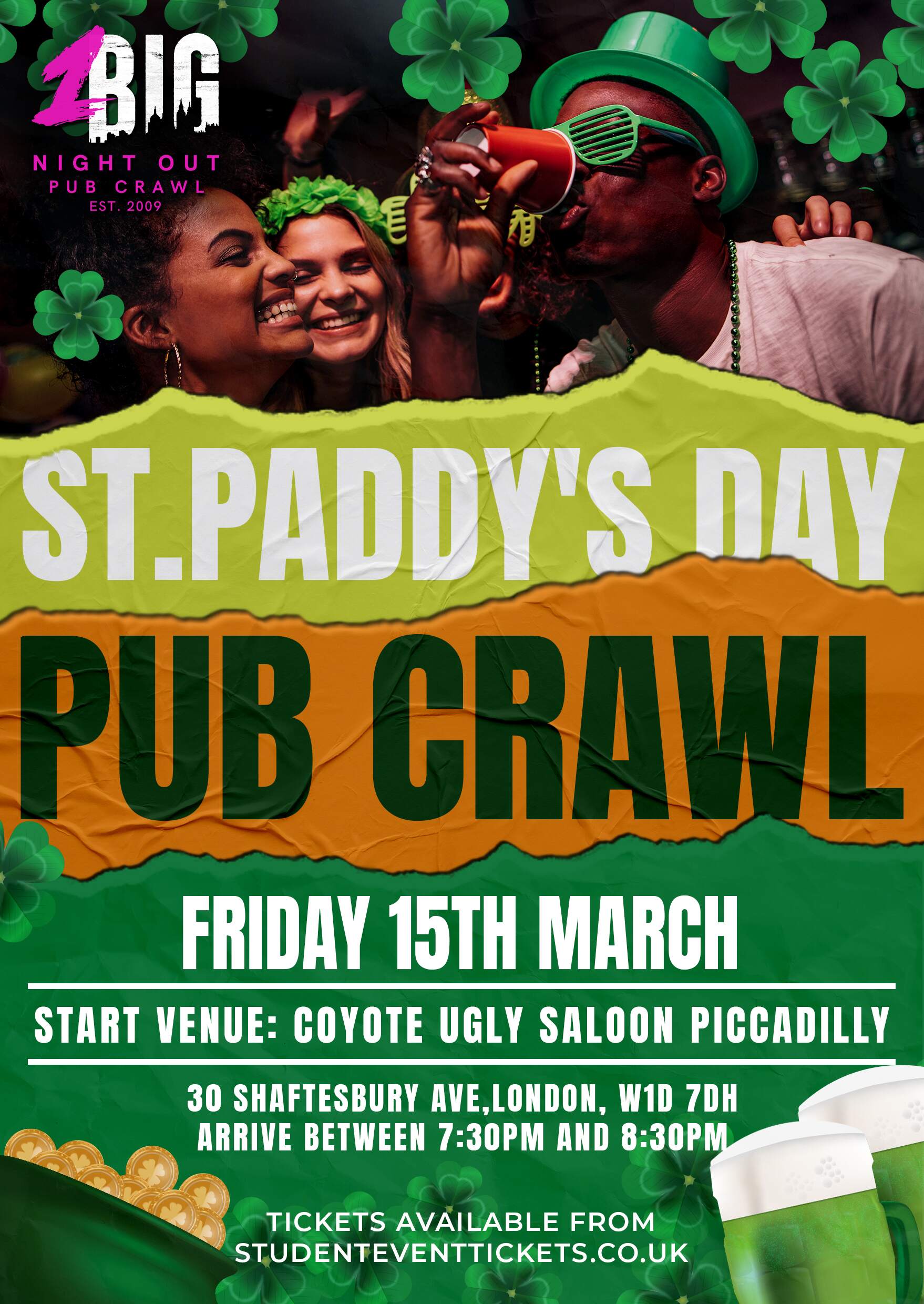 St Patricks Day Pub Crawl Central London Friday 15th March At