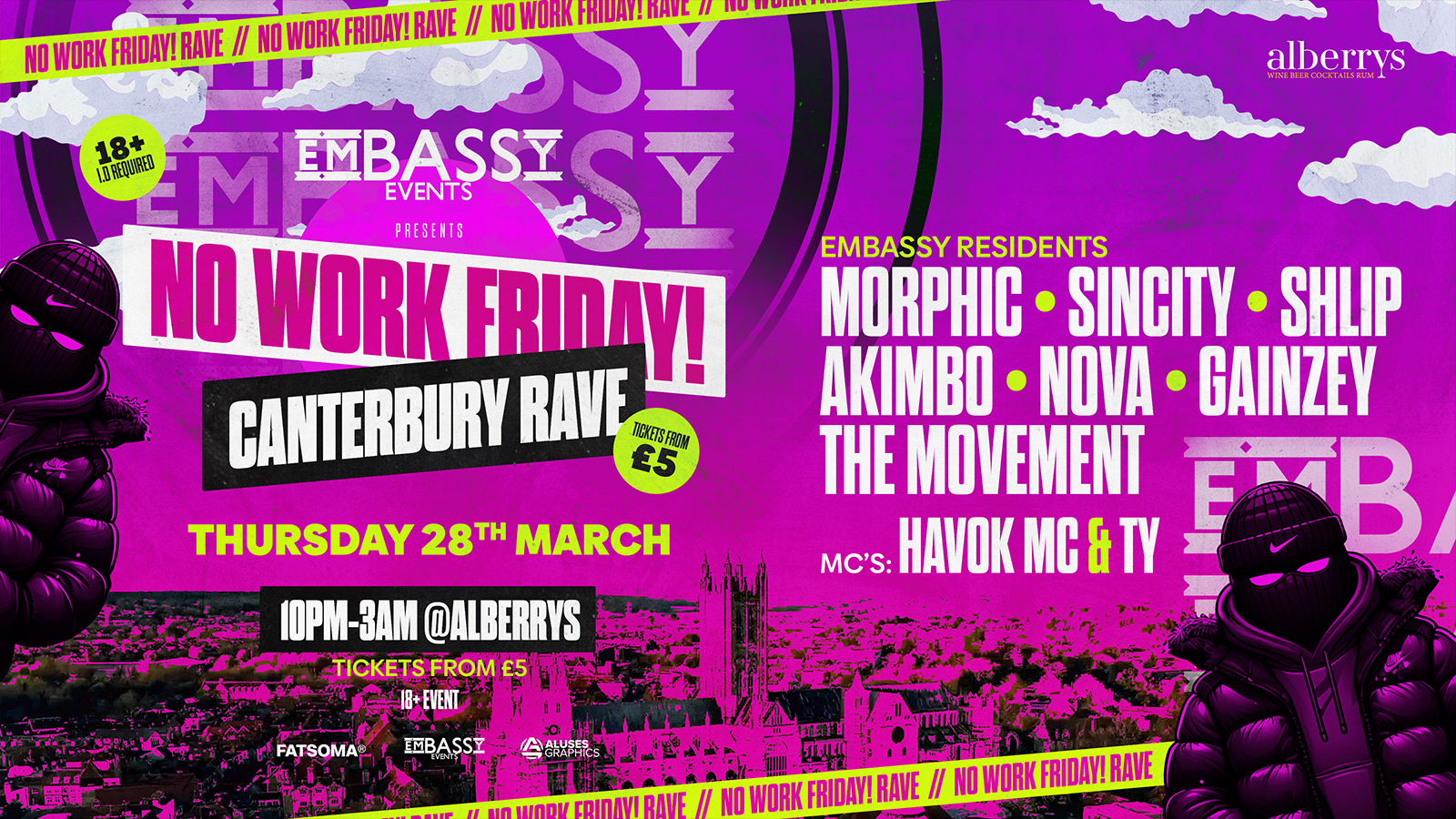 THIS THURSDAY! No Work Friday Rave! Early Birds SOLD OUT!! at Alberrys ...