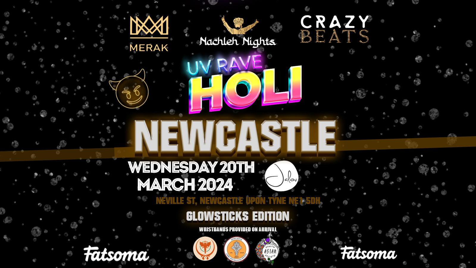 UV NEON BOLLYWOOD NIGHT | NEWCASTLE HOLI at Jalou, Newcastle upon Tyne ...