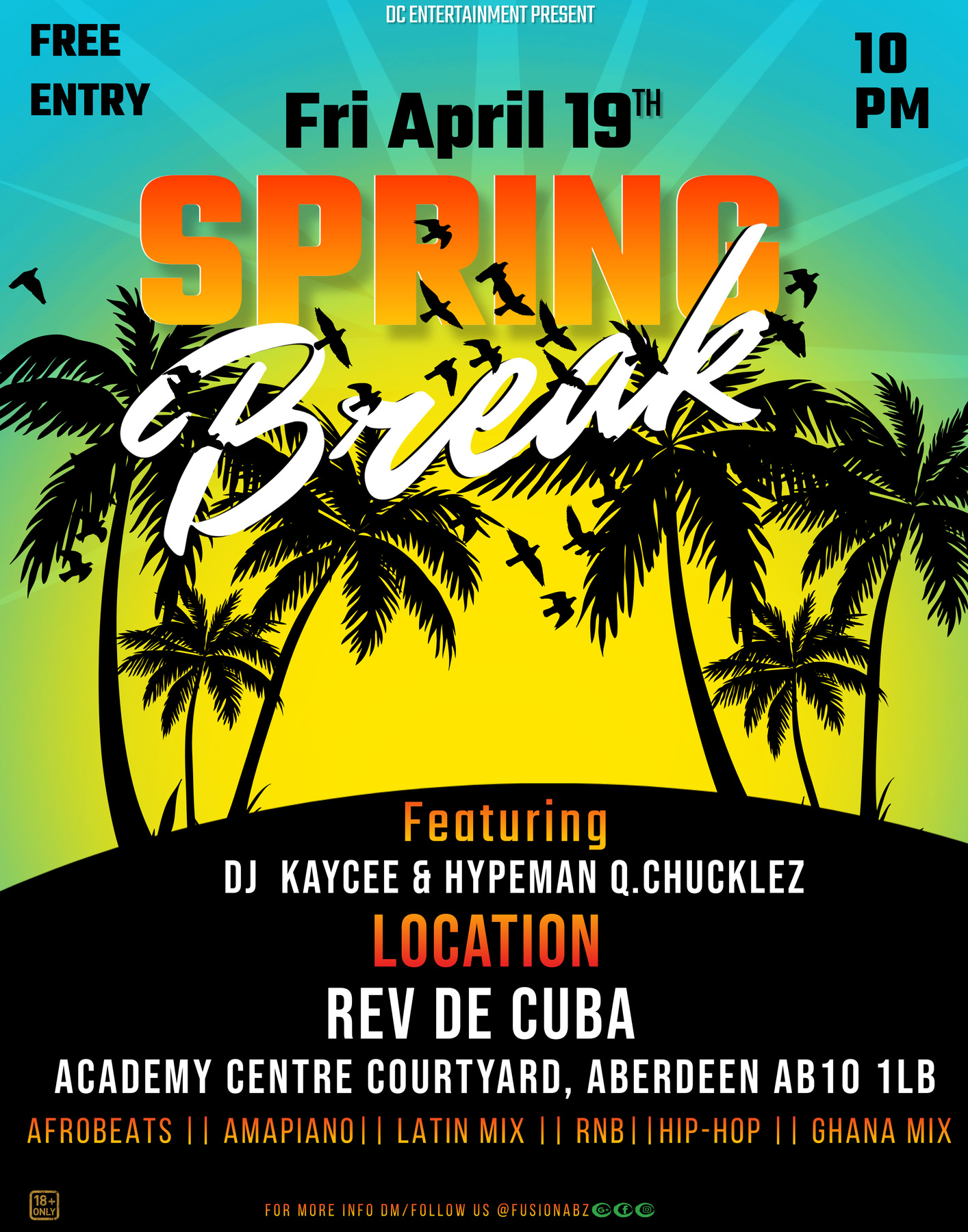 SPRING BREAK PARTY @ REV DE CUBA ABERDEEN ( FREE ENTRY) at Revolución ...