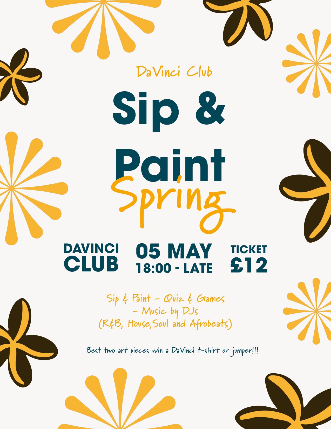Spring Sip & Paint - Da Vinci Club at JUICEBAR, Nottingham on 5th May ...