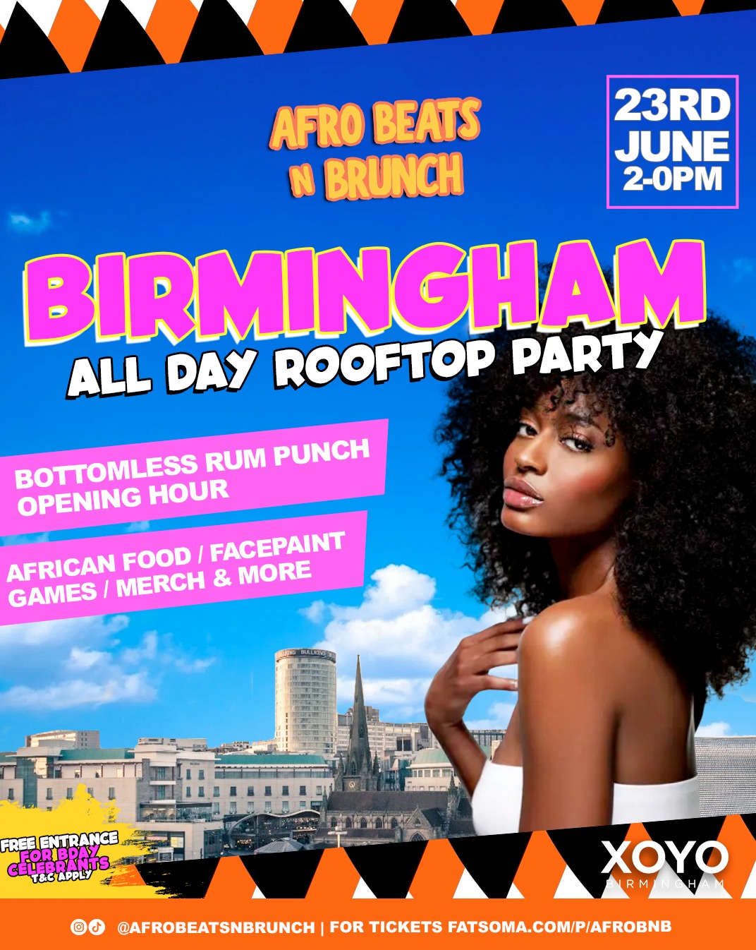 BIRMINGHAM - Afrobeats n Brunch: All Day Rooftop Party ☀️ at XOYO ...