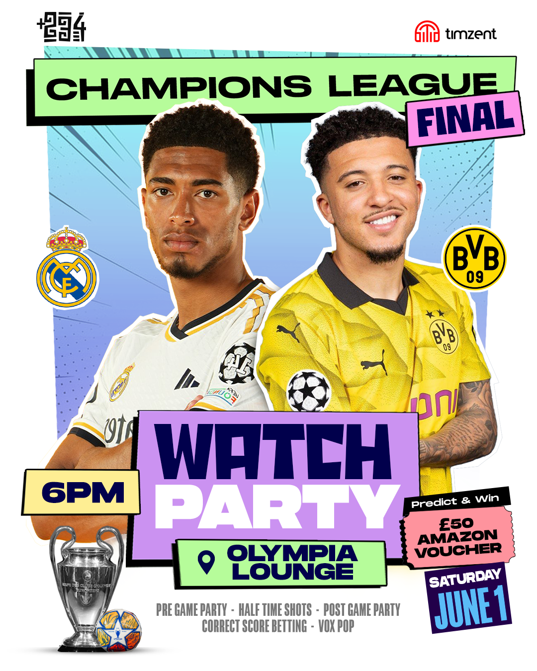 CHAMPIONS LEAGUE FINAL WATCH PARTY at Olympia Lounge, Leicester on 1st ...