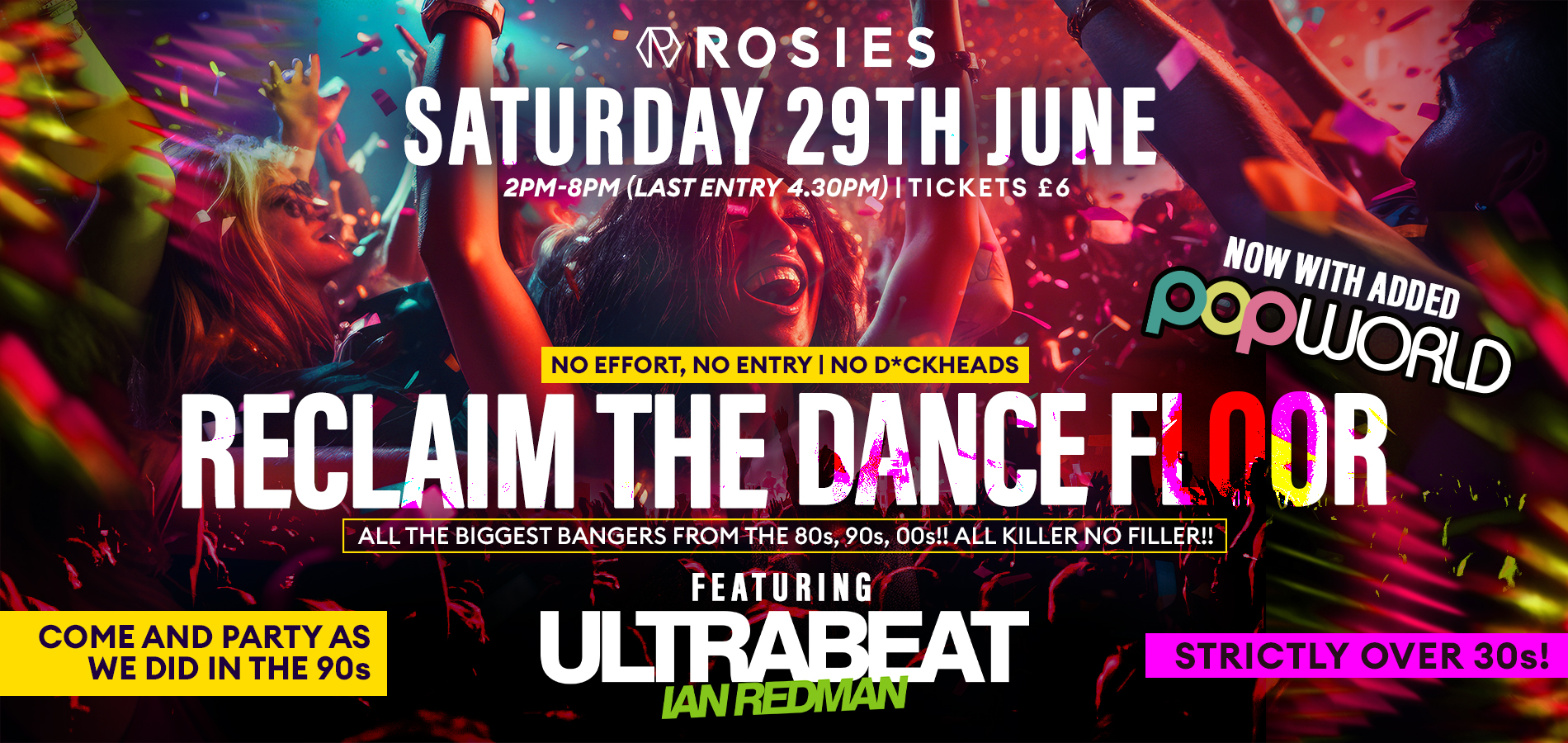 Reclaim The Dancefloor at Rosies - Chester, Chester on 29th Jun | Fatsoma