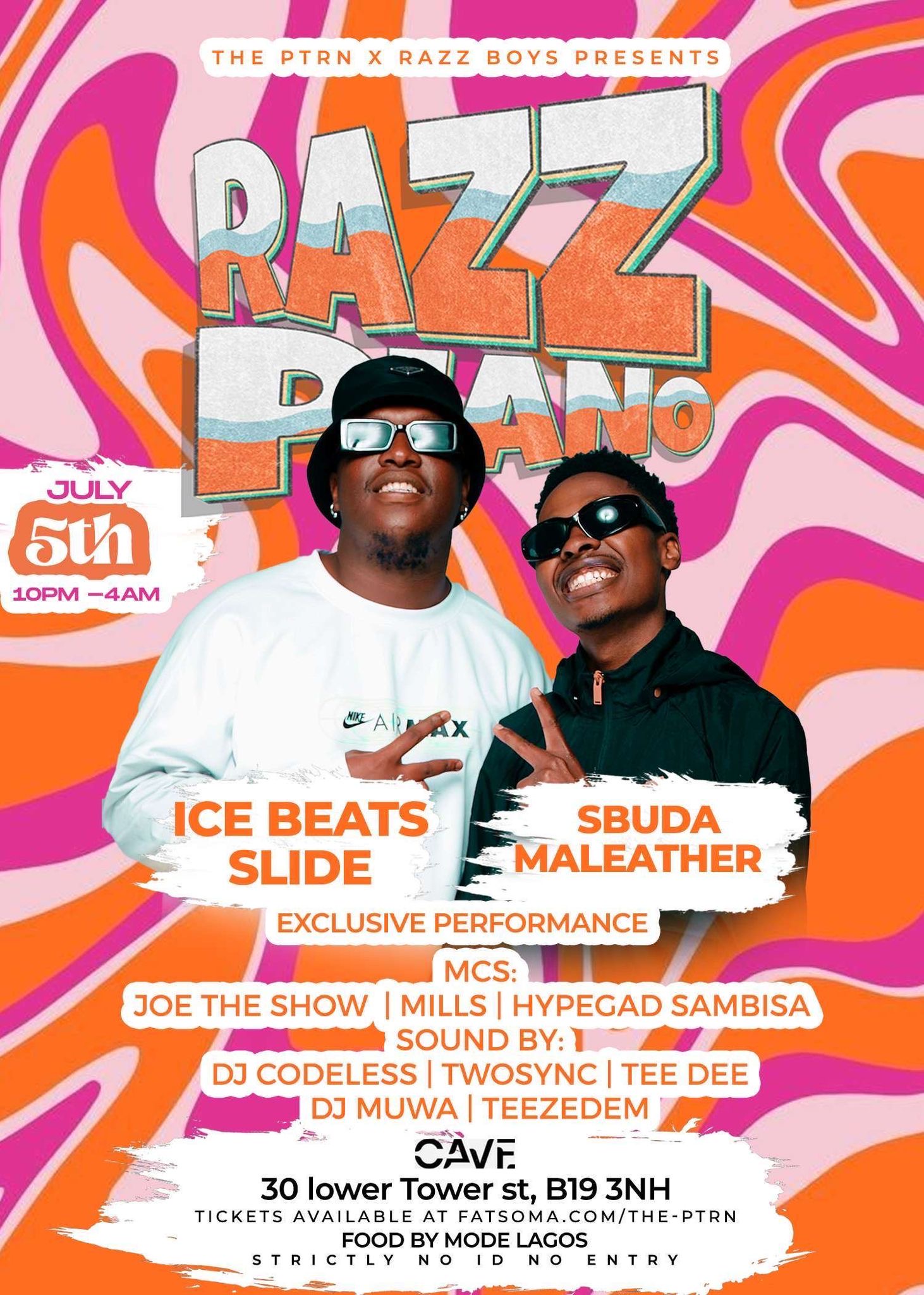 ICE BEATS SLIDE X SBUDA MALEATHER PERFORMING LIVE at Cave, Birmingham on 5th Jul | Fatsoma