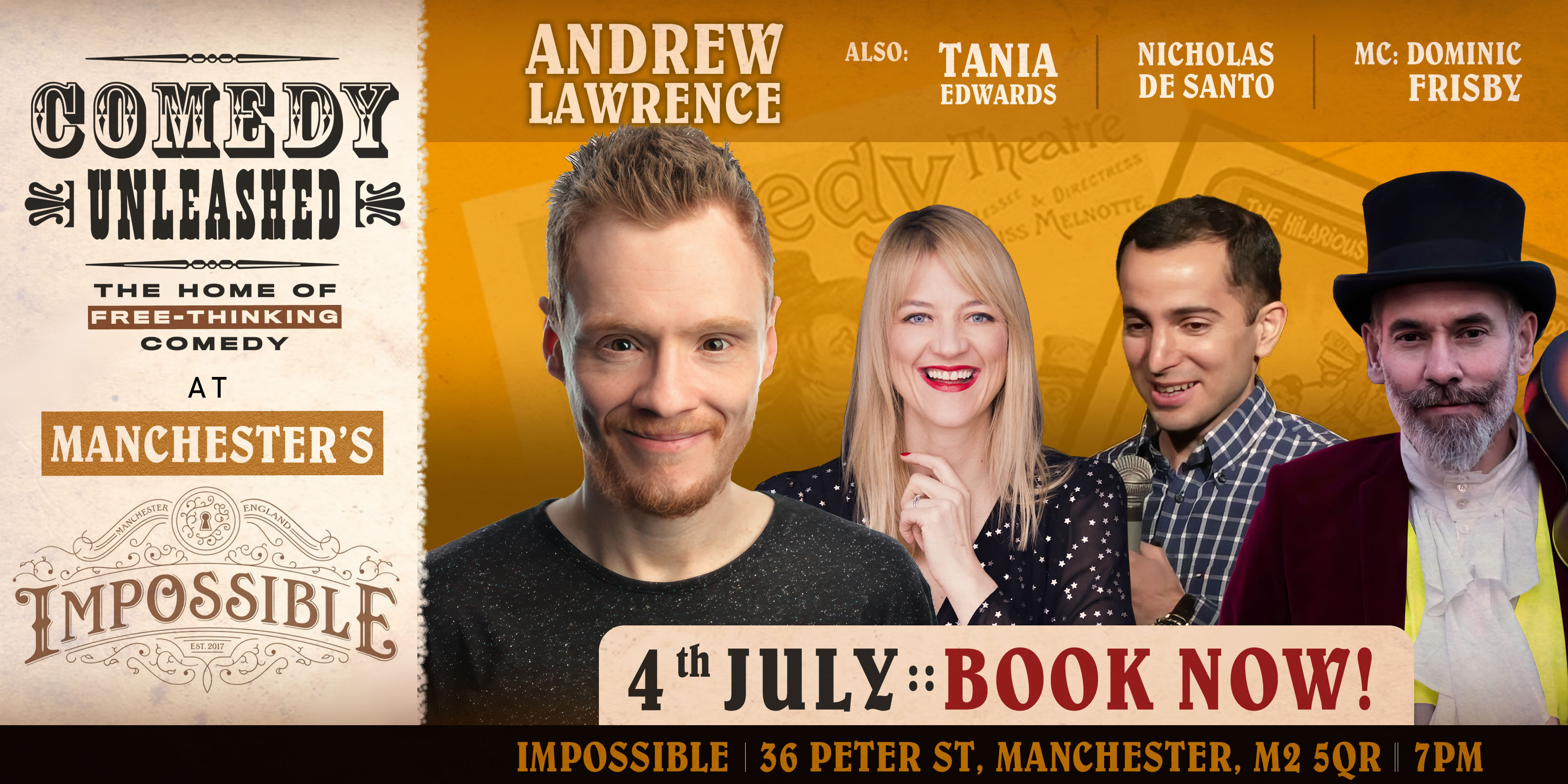 Andrew Lawrence at Comedy Unleashed at Impossible - Manchester ...