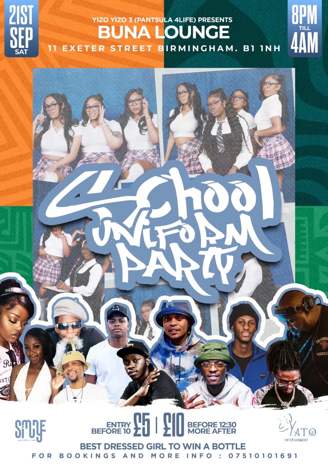 YIZO YIZO SCHOOL UNIFORM PARTY!! at BUNA Lounge & NightClub, Birmingham ...