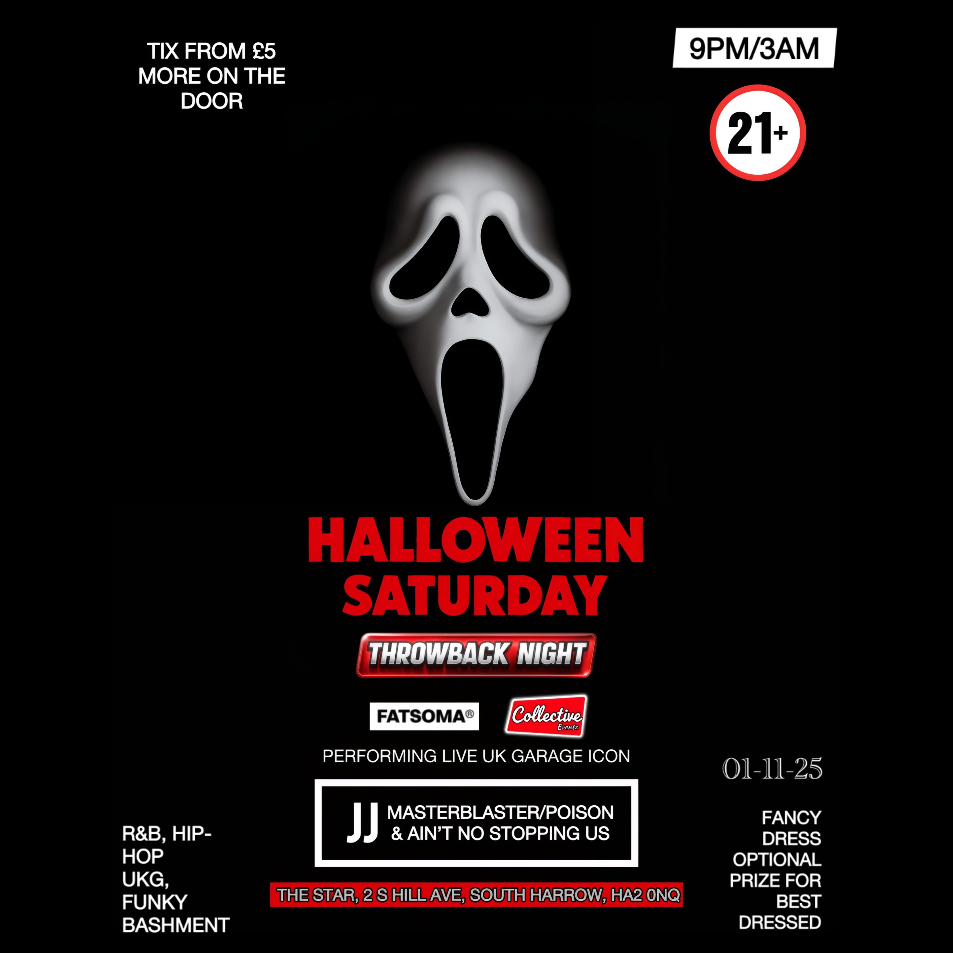 HALLOWEEN SATURDAY – THROWBACK NIGHT﻿ at The Star, Harrow on 1st Nov ...