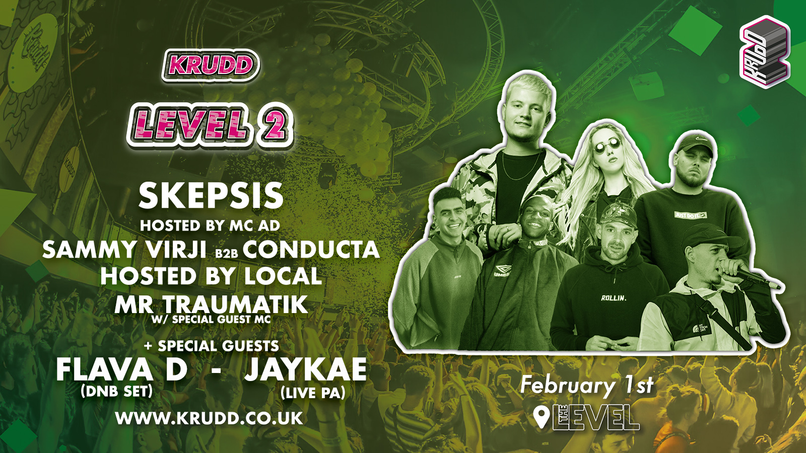 Krudd - Level 2 Day Party at The Level, Nottingham on 1st Feb 2020 ...