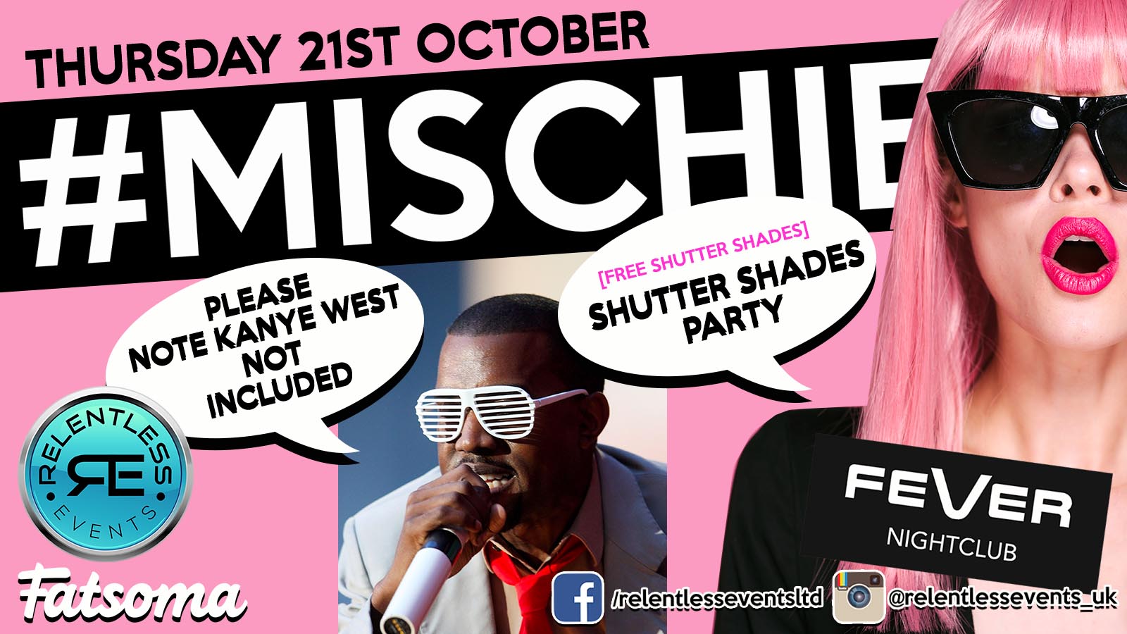 #Mischief Nuneaton - Shutter Shades Party at Fever Nuneaton, Nuneaton ...