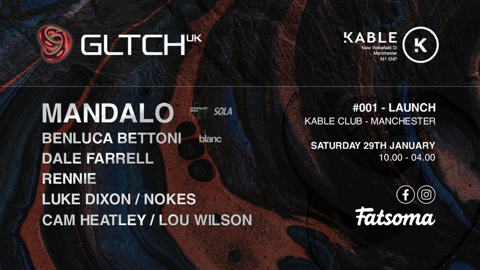 GLTCH Presents: MANDALO at Kable Club, Manchester on 29th Jan 2022 ...