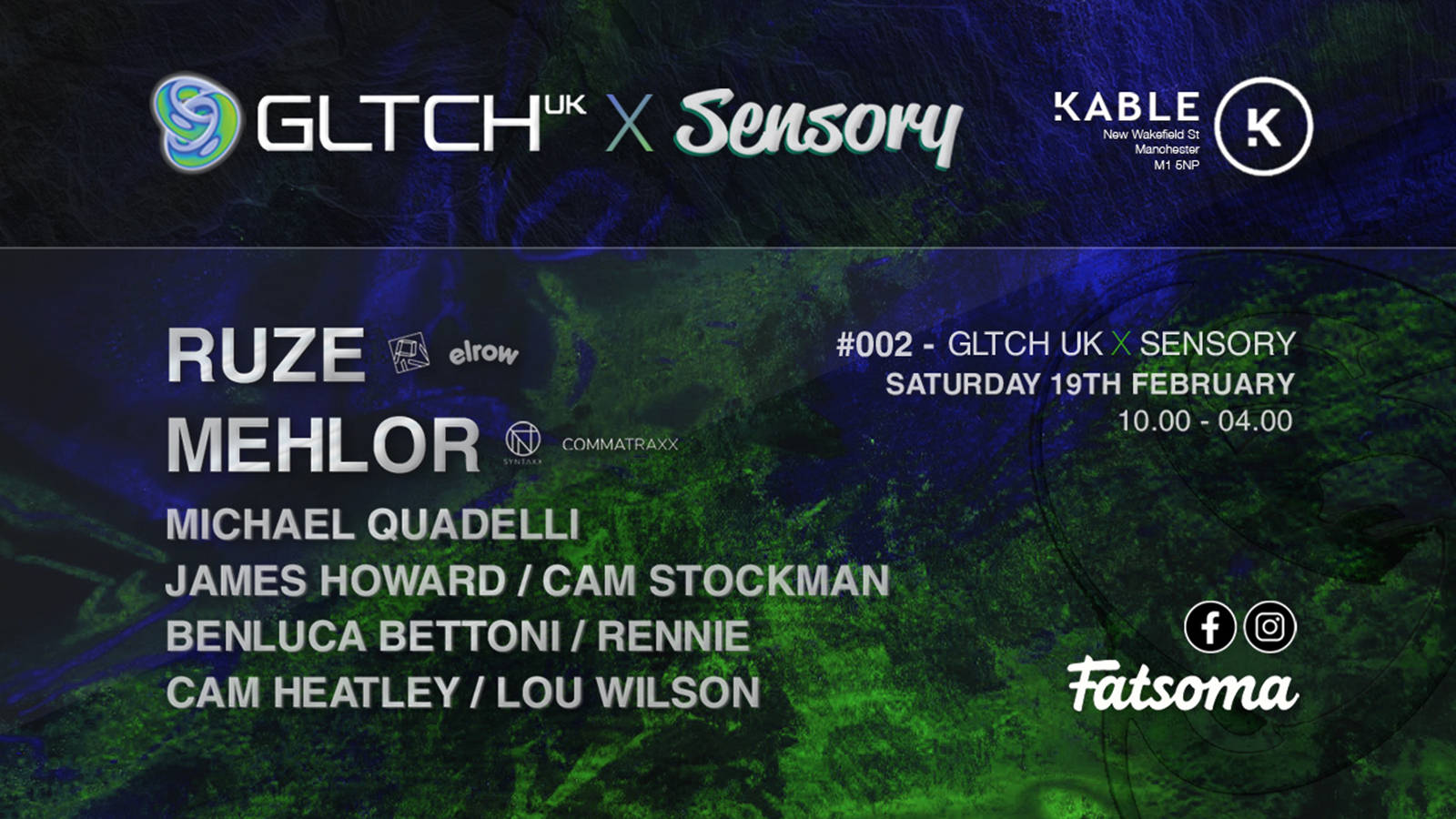 GLTCH x Sensory Presents: RUZE & MEHLOR at Kable Club, Manchester on ...