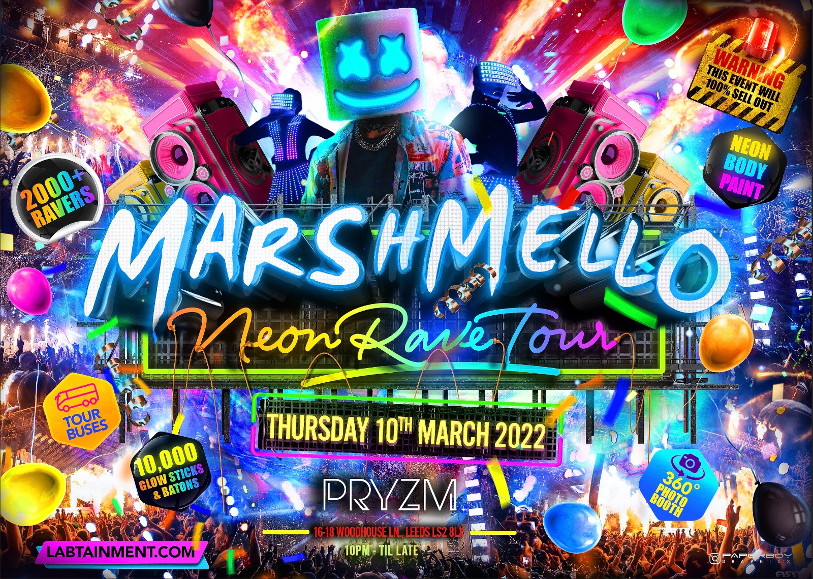 MARSHMELLO NEON RAVE TOUR at PRYZM, Leeds on 10th Mar 2022 | Fatsoma