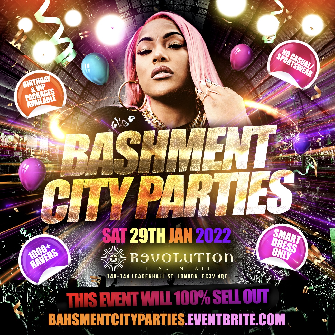 Bashment City Parties - Shoreditch Party at Revolution London - Leadenhall, London on 29th Jan ...