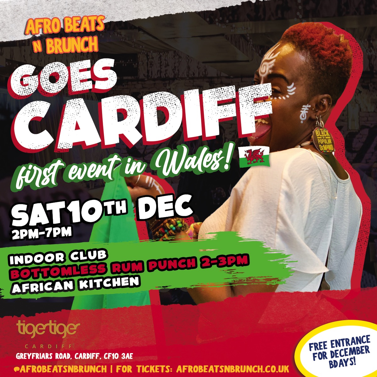 CARDIFF - Afrobeats N Brunch - Sat 10th Dec UK TOUR at TIGER TIGER ...