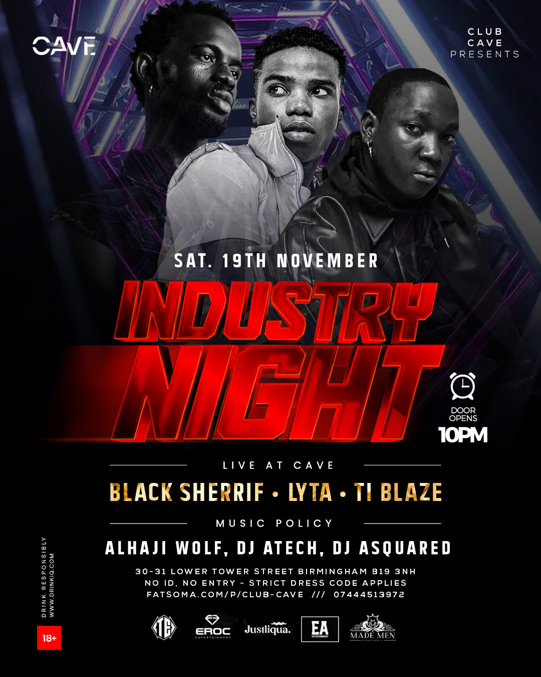 Black Sherif , Ti Blaze, Lyta Live @ Cave - The Industry Night at Cave ...