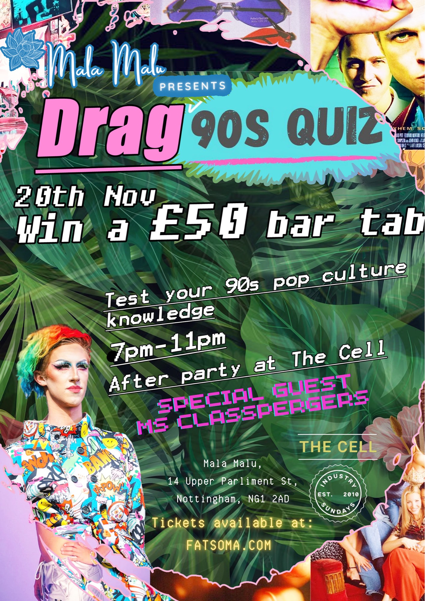 Mala Malu Drag Night: 90s Quiz at Mala Malu, Nottingham on 20th Nov ...