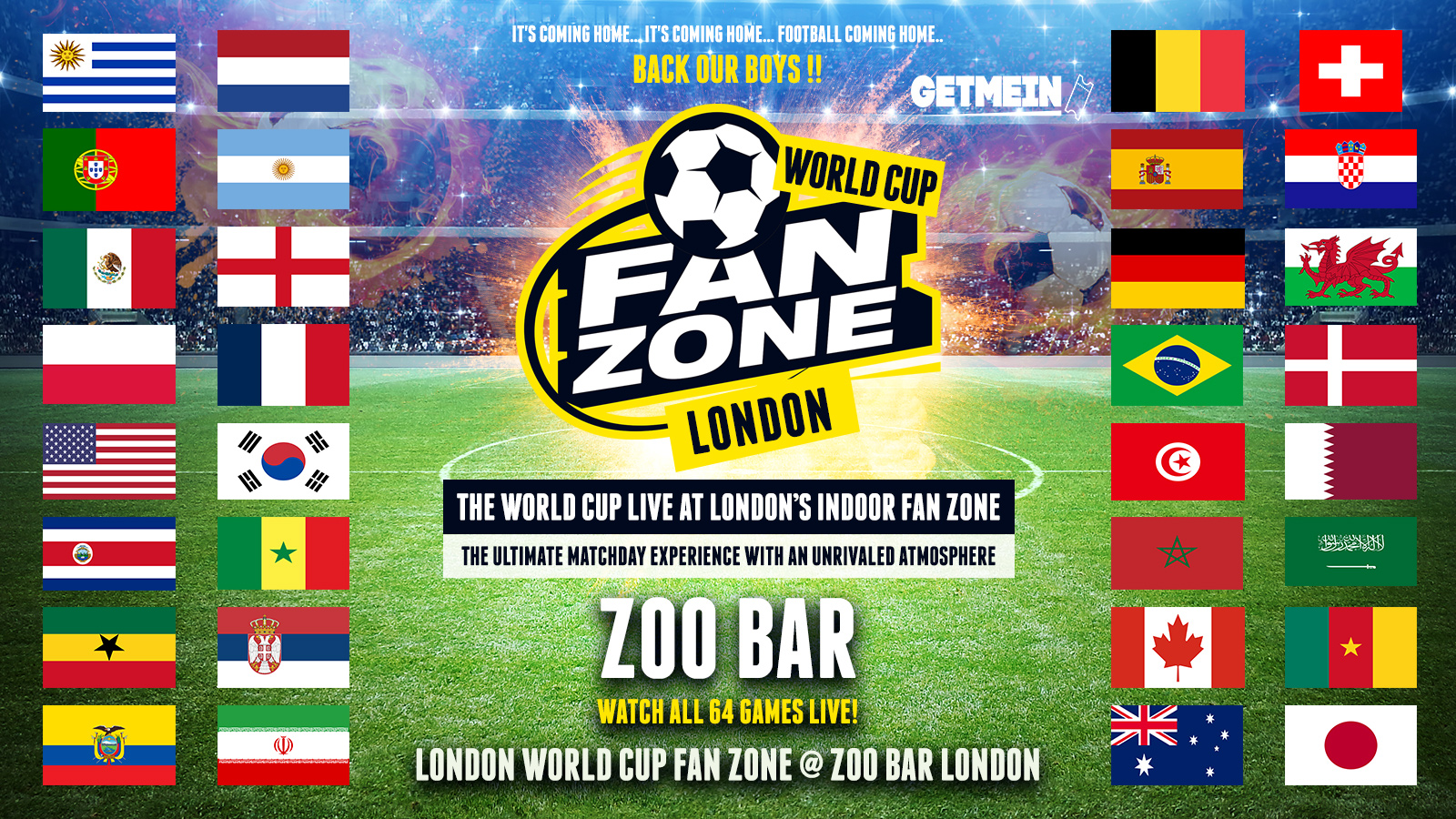ENGLAND VS U.S.A. - Zoo Bar London World Cup Fan Zone at Zoo Bar & Club ...
