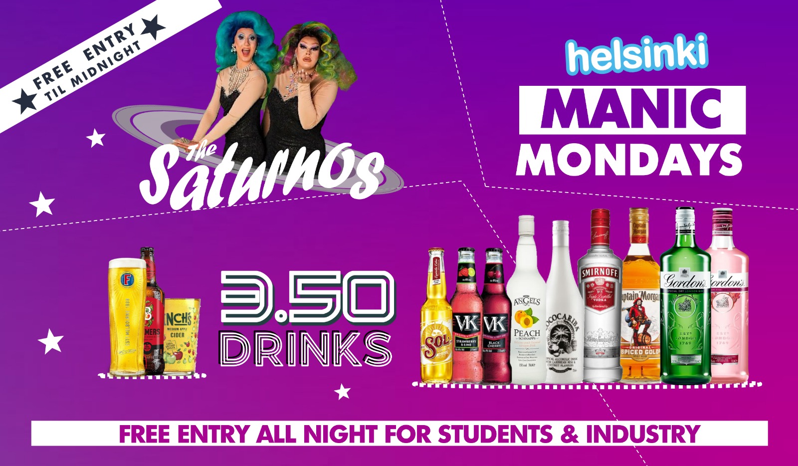 MANIC MONDAYS at Helsinki, Leicester on 5th Dec 2022 | Fatsoma