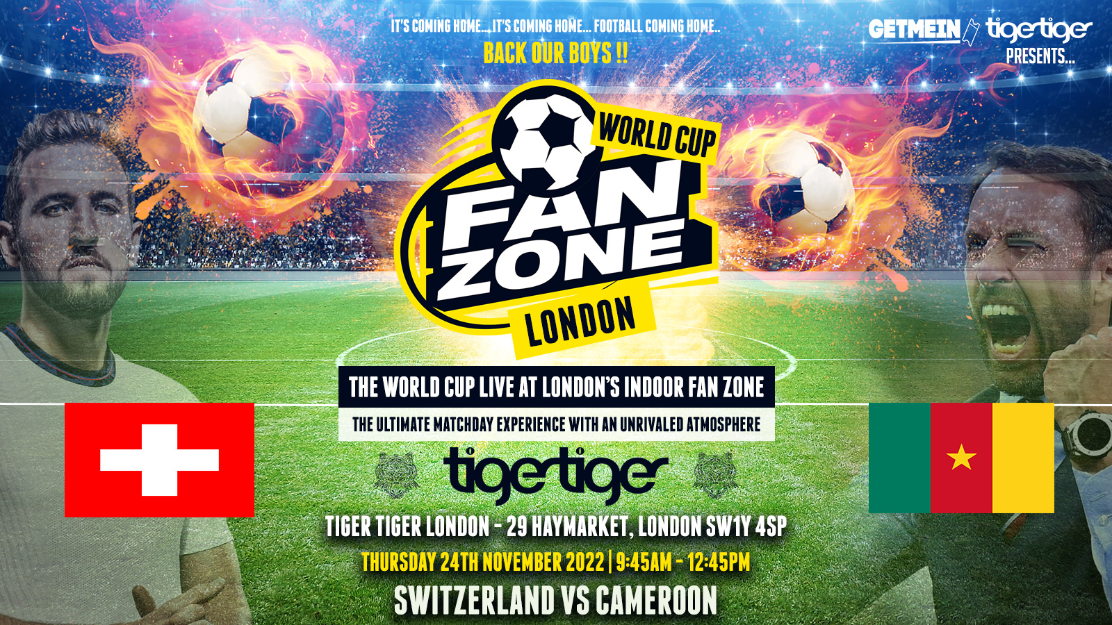 SWITZERLAND VS CAMEROON - Tiger Tiger London World Cup Fan Zone at ...