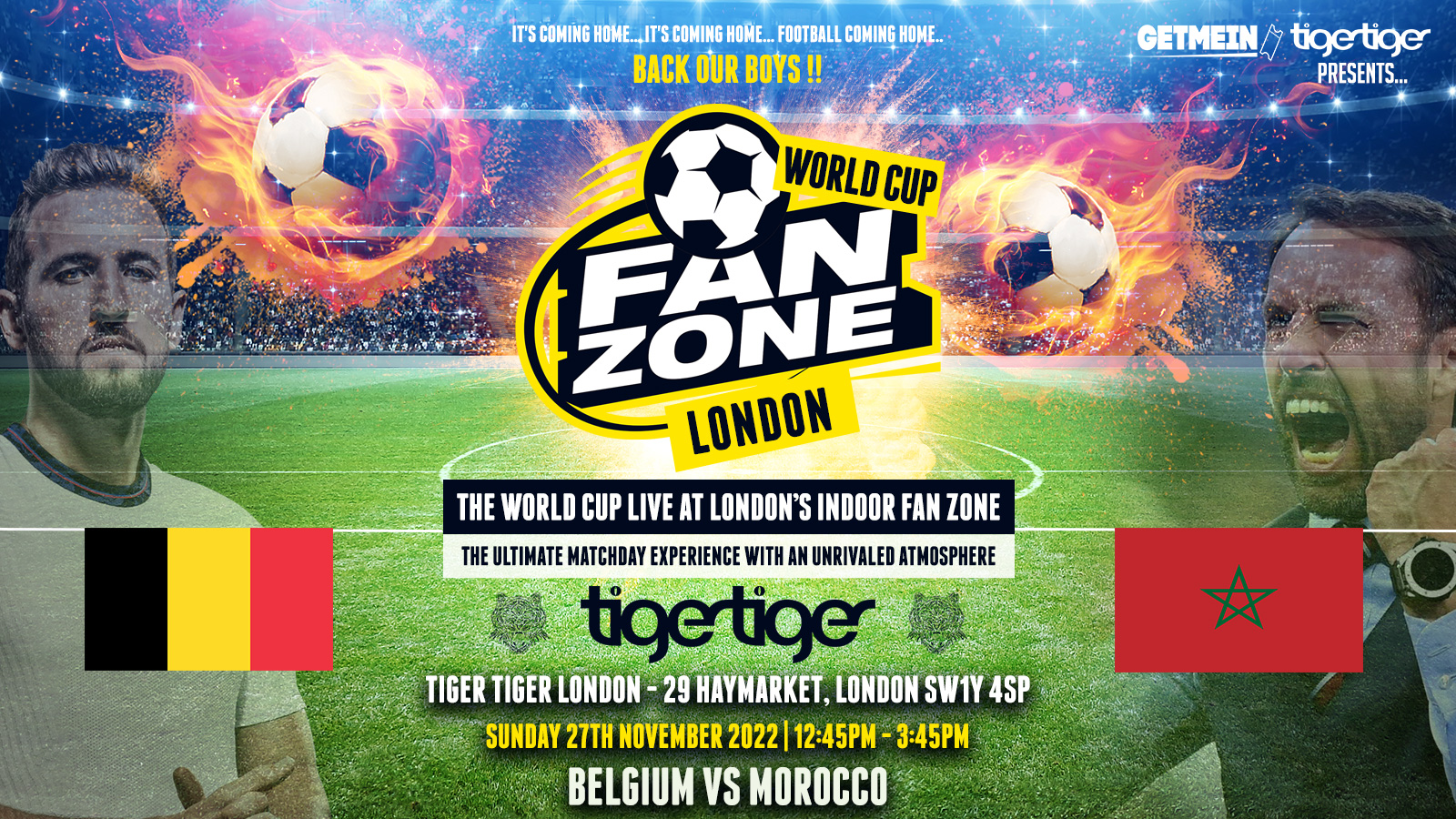 BELGIUM VS MOROCCO - Tiger Tiger London World Cup Fan Zone at Tiger ...