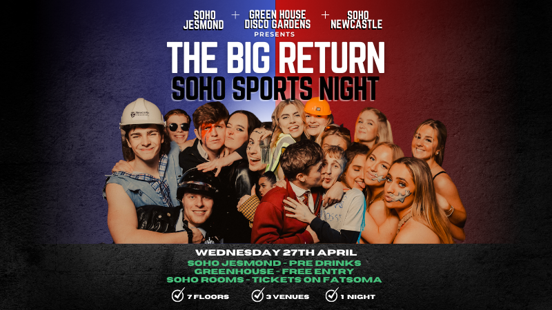 WEDNESDAY SOHO’S SPORTS NIGHT! The BIG Return! at Soho Rooms, Newcastle ...