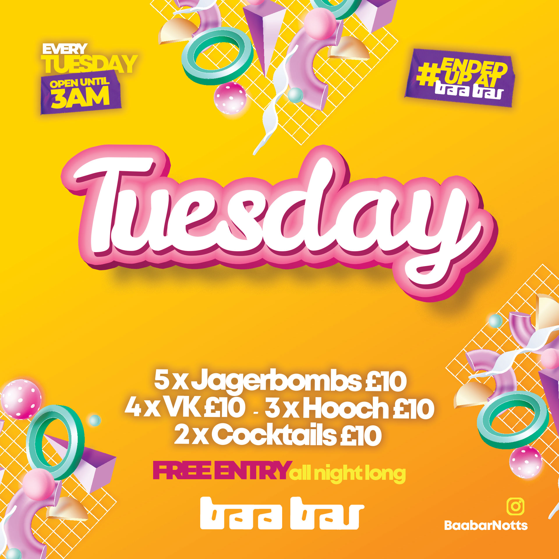 Baa Bar Tuesdays at Baa Bar, Nottingham on 14th Jun 2022 | Fatsoma